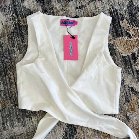 Edikted | Tops | Edikted Wrap Top White Brand New With Tags | Poshmark